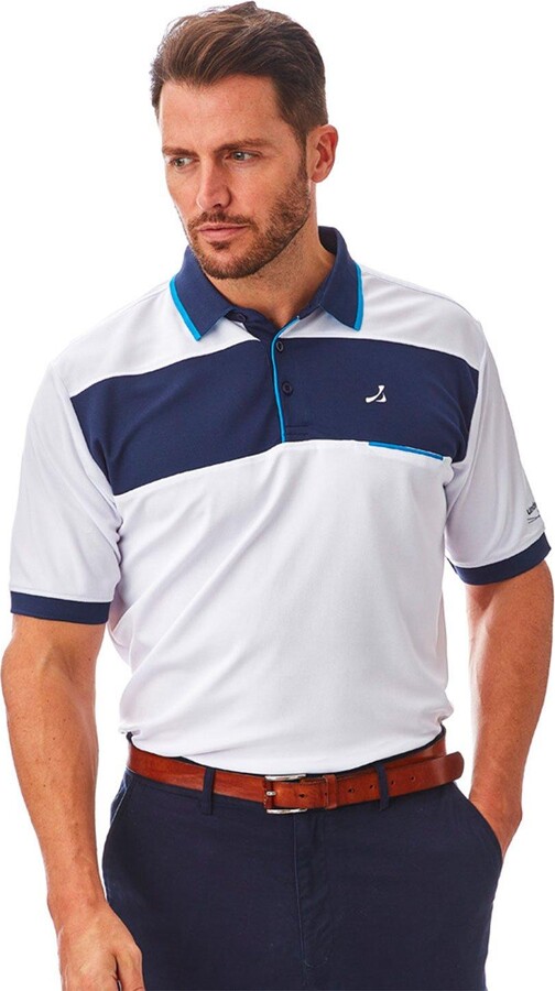 Under Par Crease Resistant Contrast Panel Polo Shirt - ShopStyle