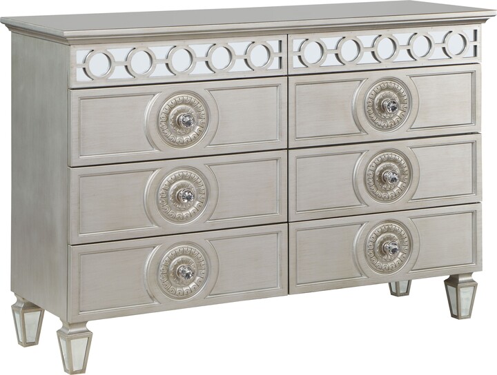 CDecor Solaro Silver and Mirrored 6-drawer Dresser - ShopStyle