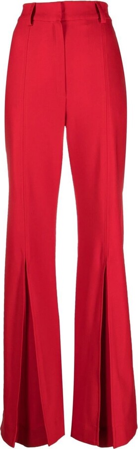 CONCEPTO Inverted-Pleat Flared Trousers - ShopStyle Wide-Leg Pants