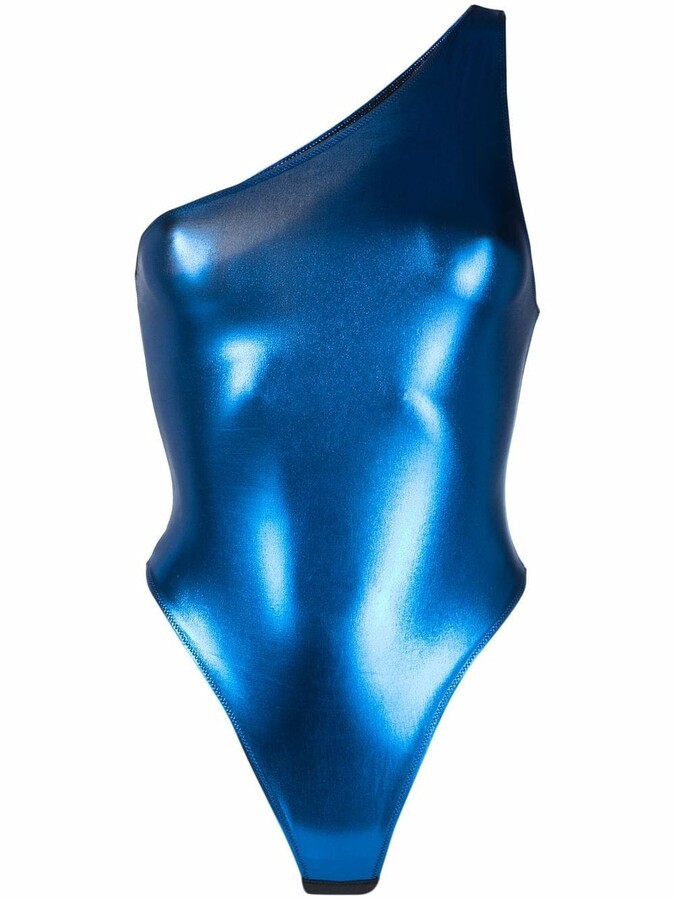 Maison Close Blue Angel asymmetric bodysuit - ShopStyle Tops