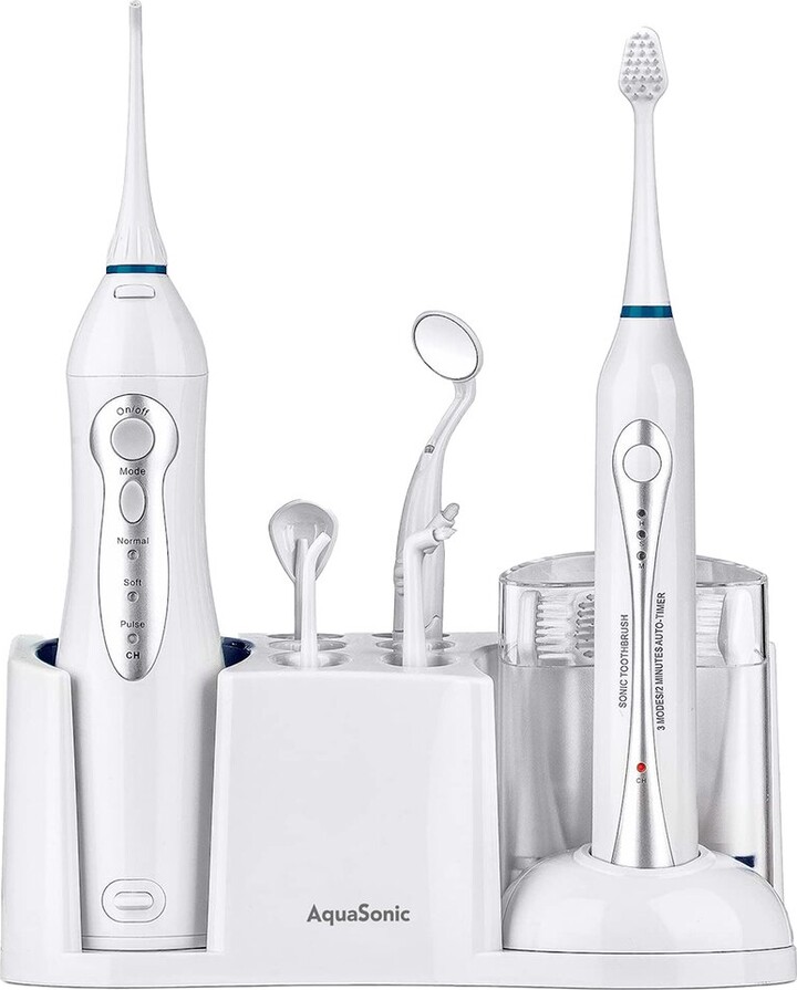 Aquasonic Home Dental Center Rechargeable Power Toothbrush & Smart ...