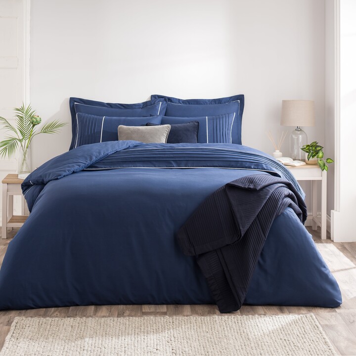 Dunelm Ryleigh Duvet Cover and Pillowcase Set Navy (Blue) - ShopStyle