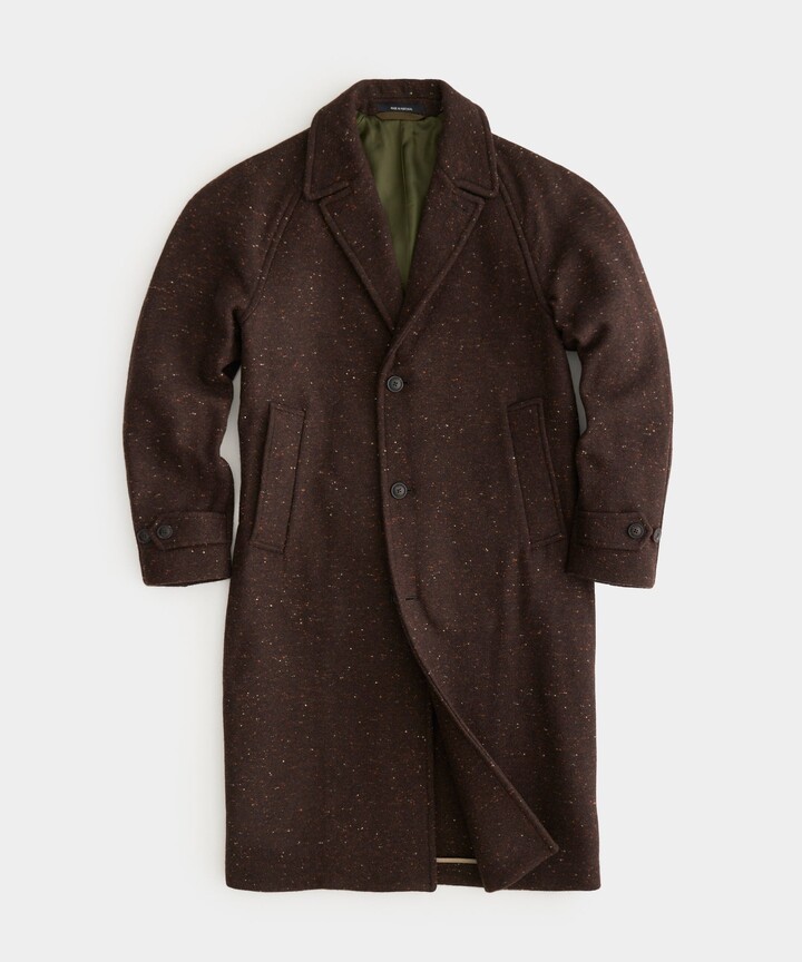 Todd Snyder Italian Donegal Wool Balmacaan in Brown - ShopStyle Jackets