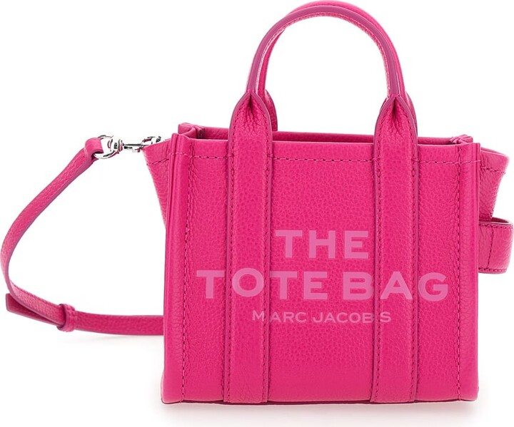 Marc Jacobs 'the Mini Tote' Fuchsia Tote Bag With Logo Lettering On The ...