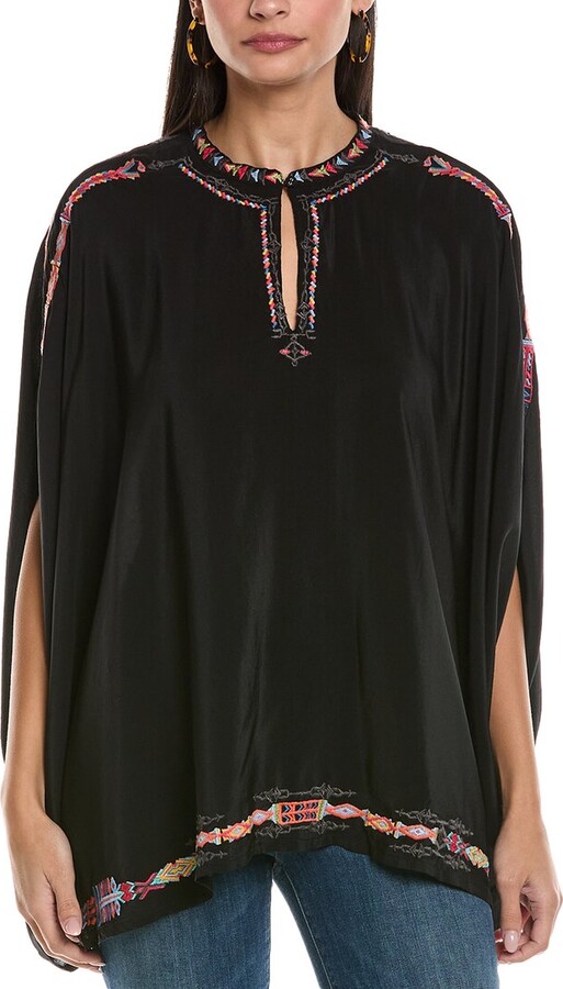 Johnny Was Sascha Silk Poncho - ShopStyle Casual Jackets
