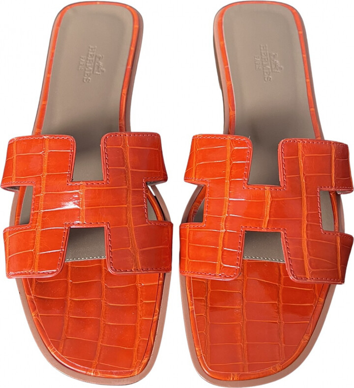 Hermes Oran alligator mules - ShopStyle