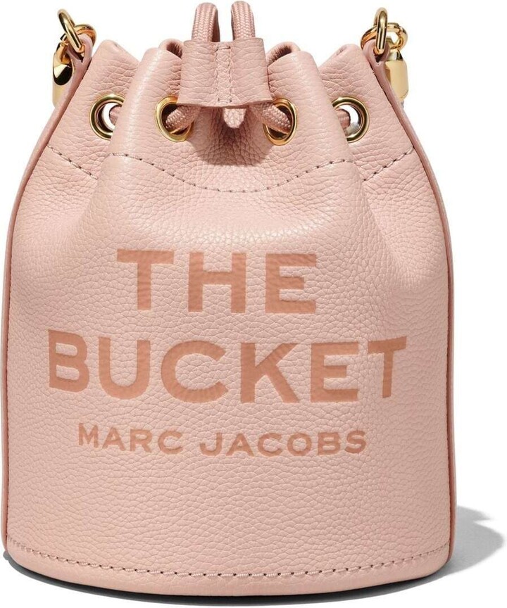 Marc Jacobs 'the Leather Bucket' Light Pink Handbag With Drawstring And ...
