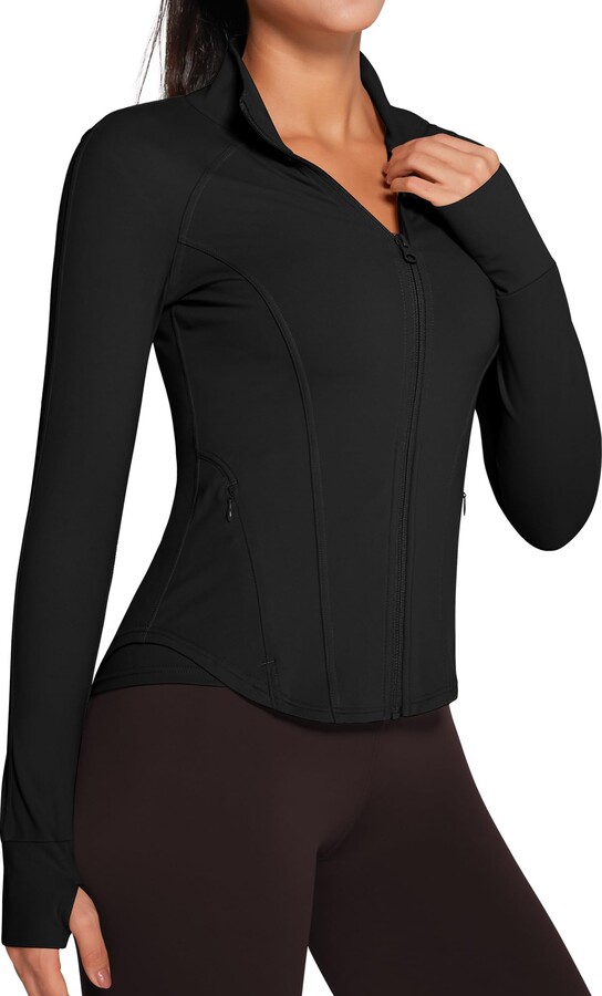 GYM RAINBOW Womens Workout Jacket Full Zip Corset Yoga Jacket Slim Fit ...