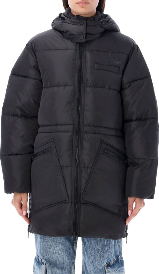 Ganni Oversized Tech Puffer Midi Jacket - ShopStyle