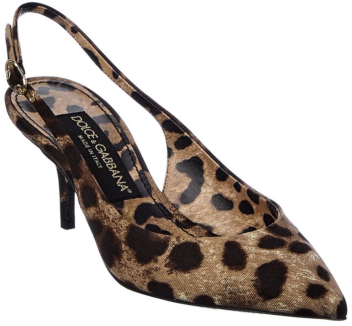 Dolce & Gabbana Printed Canvas Slingback Pump - ShopStyle