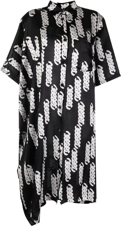 Christian Wijnants Chain Link-Print Satin Shirt Dress - ShopStyle