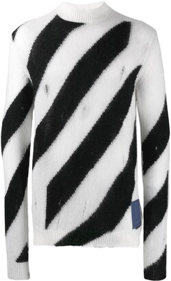 Off-White intarsia Arrow jumper - ShopStyle Crewneck Sweaters