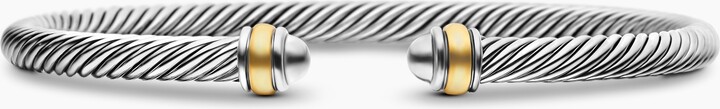 David Yurman Classic Cable Bracelet in Sterling Silver with 18K Yellow ...