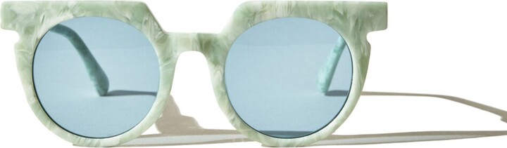 Wolfspout Women's Green / Blue Indi Foam Blue Sunglasses - ShopStyle