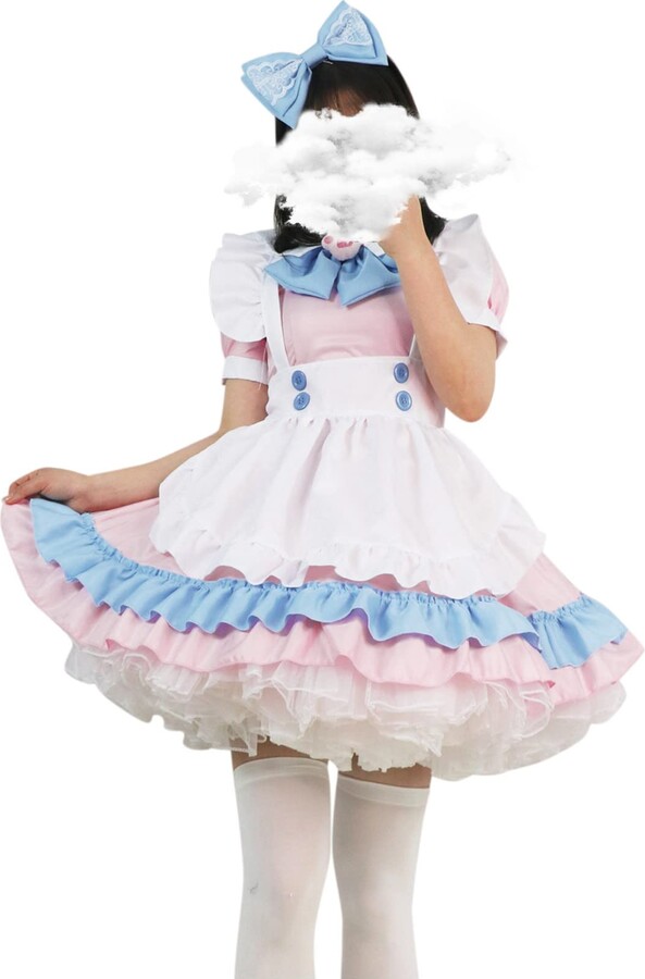 LRWEY Women's Fashion Maid Outfit Cute Maid Outfit Cosplay Costume ...
