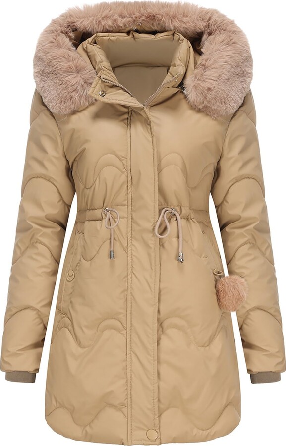 Generic Jacket with Zippers Padded Jacket With Fluffy Collar Loose ...