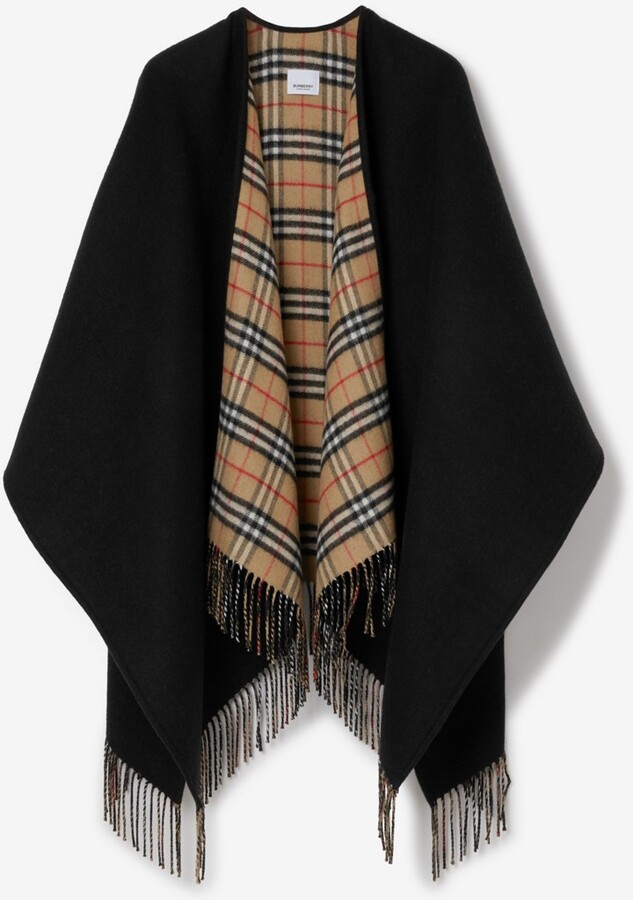 Burberry Check Wool Reversible Cape - ShopStyle