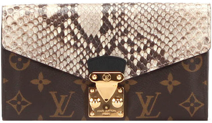 Louis Vuitton Brown Python Leather and Monogram Canvas Pallas Wallet ...