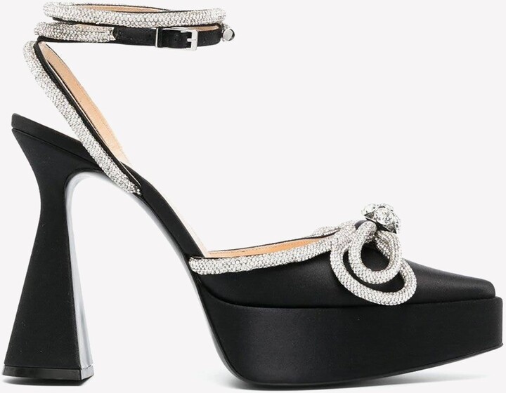 MACH & MACH 140 Satin Double Bow Platform Pumps - ShopStyle
