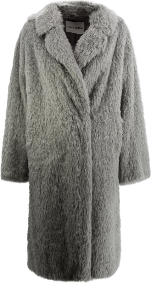 Stand Studio Long Faux-fur Coat - ShopStyle