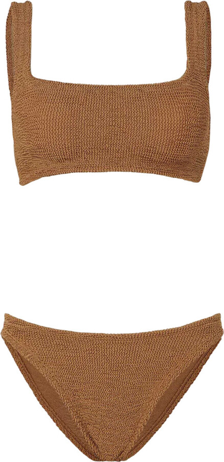 Hunza G Xandra Bikini Cocoa Metallic - ShopStyle Two Piece Swimsuits