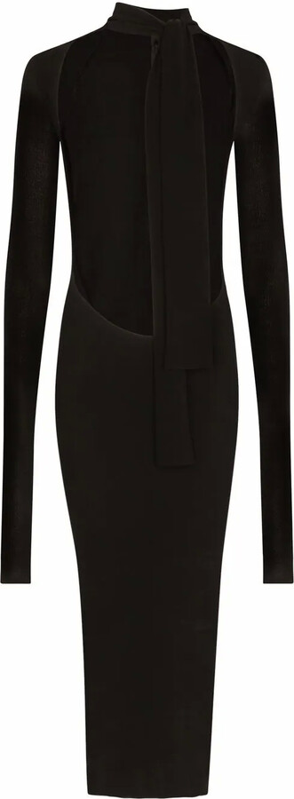 Dolce & Gabbana Pussy-Bow Midi Dress - ShopStyle