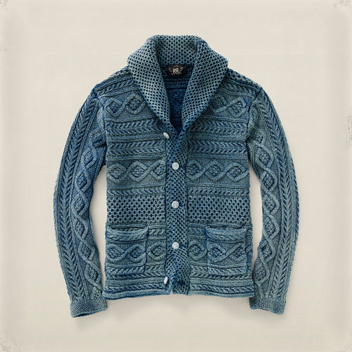 Ralph Lauren RRL Indigo Shawl-Collar Cardigan - ShopStyle