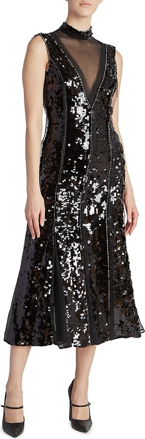 Erdem Tyana Sequin-Paneled Midi-Dress - ShopStyle
