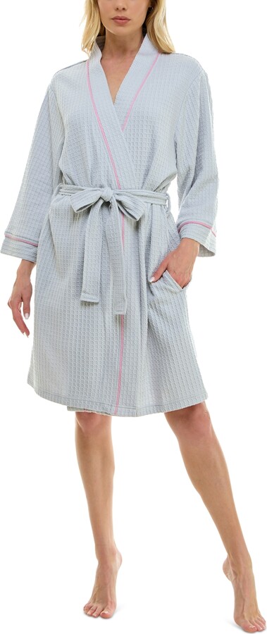 Roudelain Women's Long-Sleeve Waffle-Knit Robe - ShopStyle