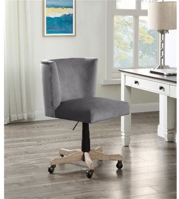 Calnod Cliasca Office Chair, Contemporary Style, Grey Velvet, Create a ...