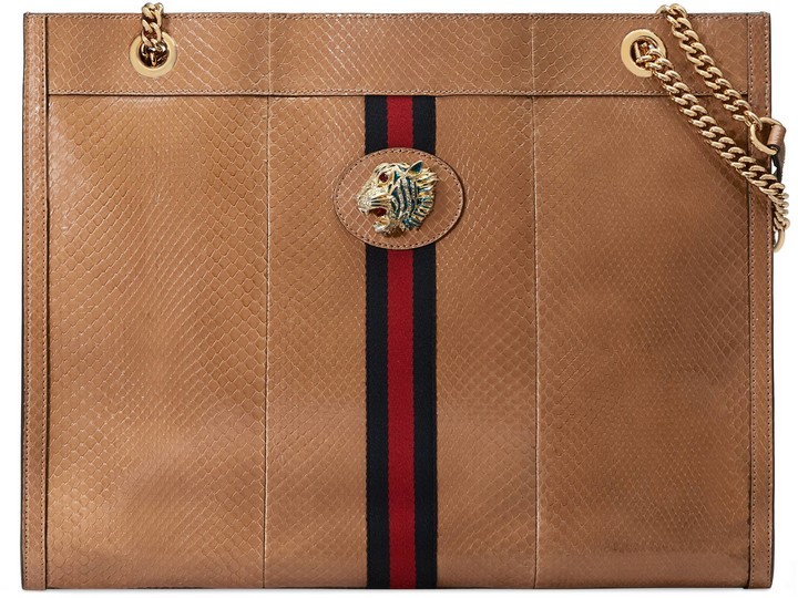 Gucci Rajah python large tote - ShopStyle