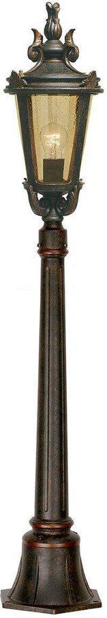 Loops Outdoor IP44 1 Bulb Short Mini Lamp Post Pillar Weathered Bronze ...