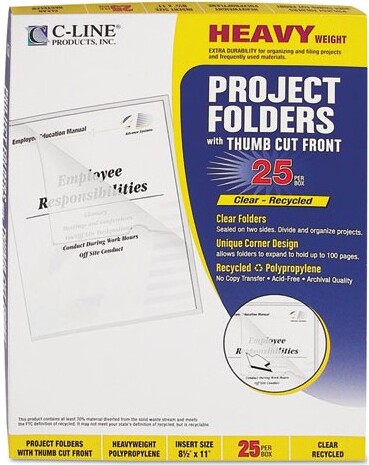 C-Line Poly Project Folders, Letter Size, Clear, 25/Box - ShopStyle ...