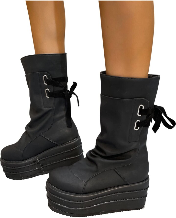 Fulidngzg Western Boots Women's Western Boots Riding Boots Winter Boots ...