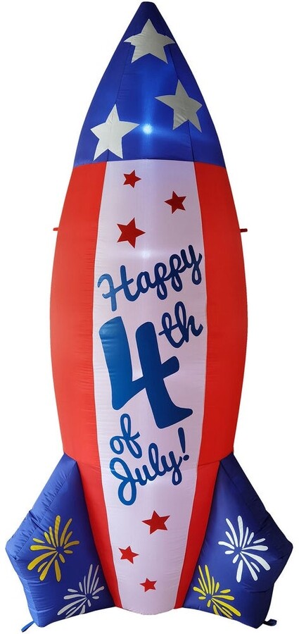 FRAS4S Fraser Hill Farm 10-Ft. Tall Americana July 4th Rocket, Outdoor ...