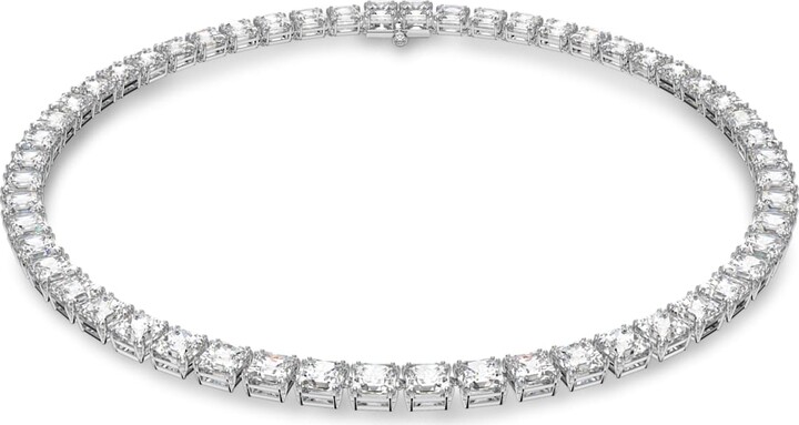 Swarovski Matrix necklace, Square cut, White, Rhodium plated - ShopStyle