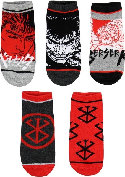 Seven Times Six Berserk Socks Anime Guts Brand Of Sacrifice 5 Pack Mens ...