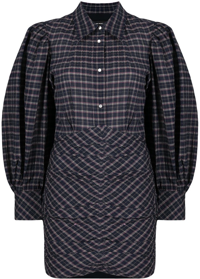 Isabel Marant Check-Print Shirt Dress - ShopStyle