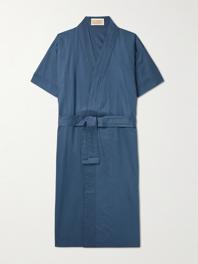 Cleverly Laundry House Superfine Washed Cotton-Sateen Robe - ShopStyle