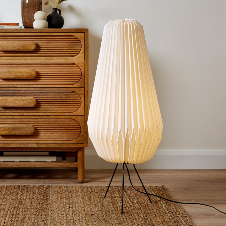 The Edited Life Origami Paper Midi Tripod Floor Lamp Black - ShopStyle