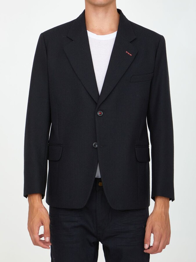 Maison Margiela Black wool jacket - ShopStyle