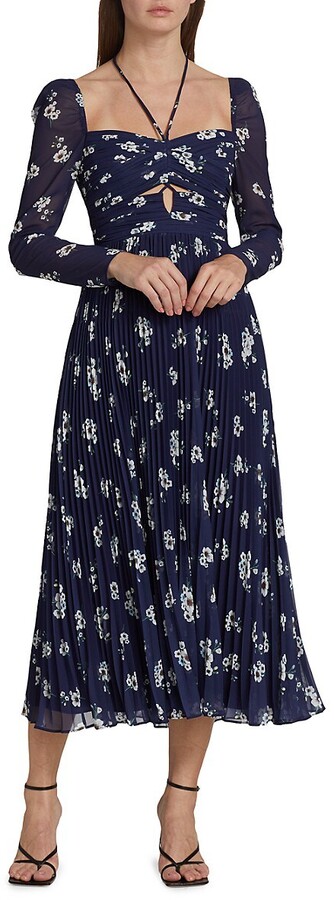 Self-Portrait Floral Chiffon Midi-Dress - ShopStyle