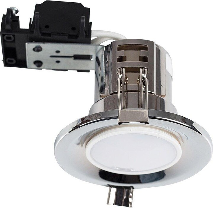 ValueLights Fire Rated Downlight Pack of 10 Silver Ceiling Downlights ...