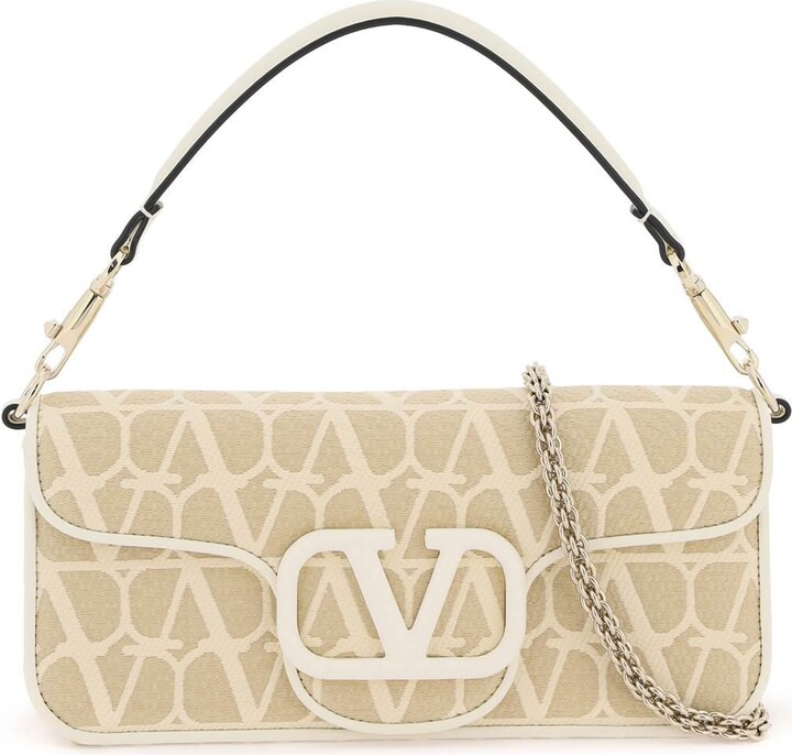 Valentino Garavani Locò Iconographer Shoulder Bag in Rafia - ShopStyle
