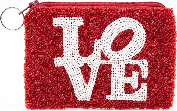 TIANA DESIGNS - Red And White Love Pouch - ShopStyle Clutches