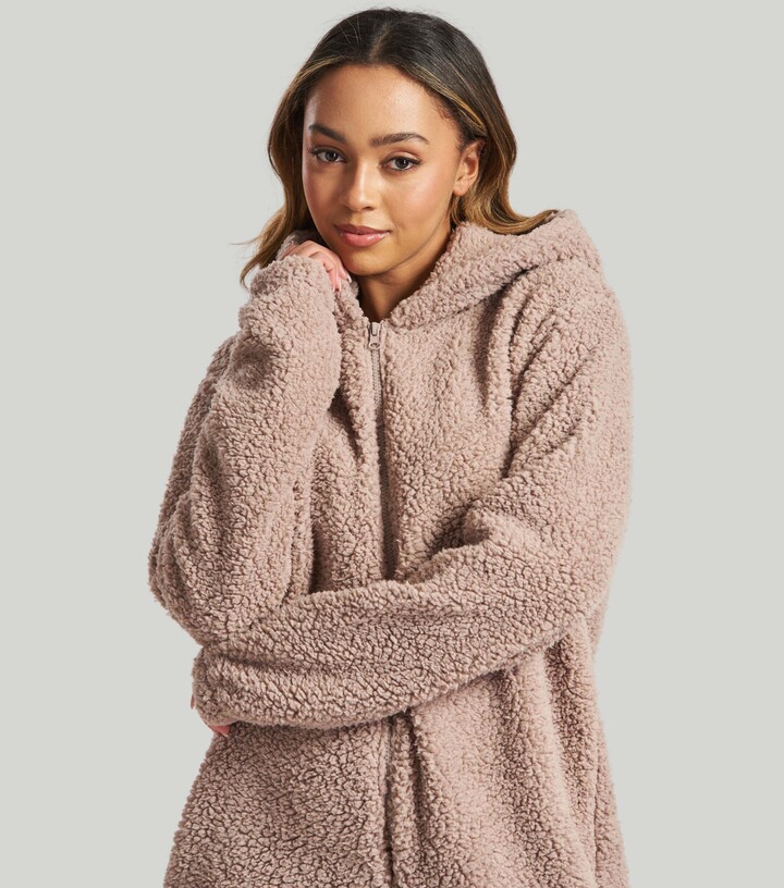 Loungeable Light Brown Borg Onesie with Ears - ShopStyle Pyjamas