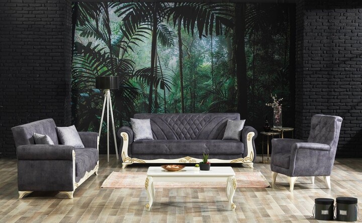 Homedora Kint Modern One Sofa One Love Seat One Chair Living Room Set ...