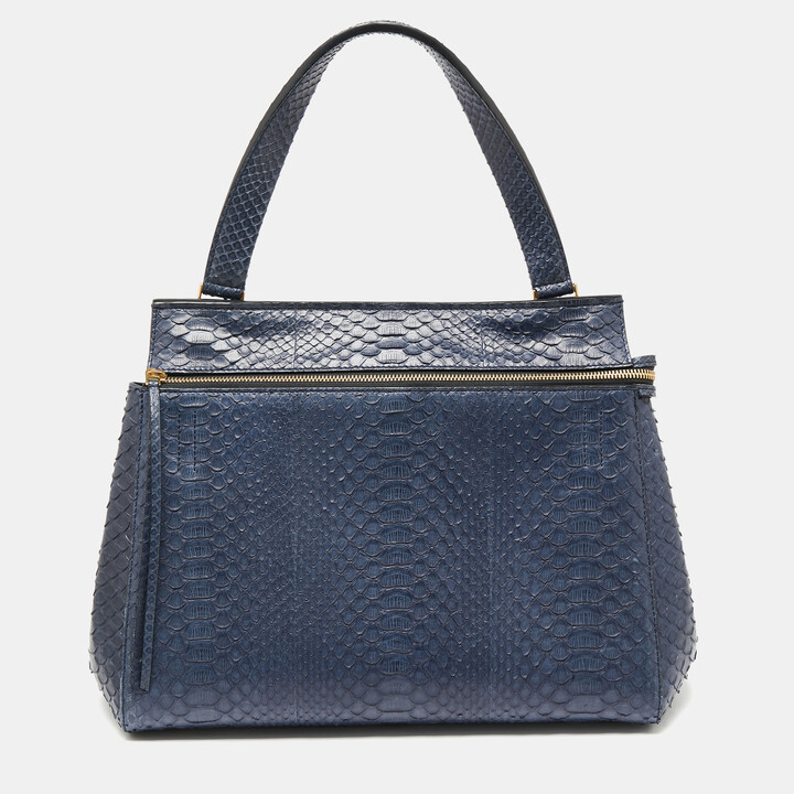 Celine Blue Python Medium Edge Top Handle Bag - ShopStyle