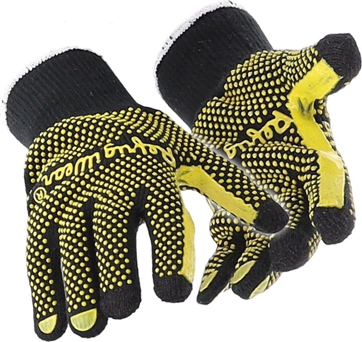 Refrigiwear Men's Touchscreen Double Dot Grip Hi Vis Glove (Pack of 12 ...