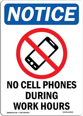 SignMission No Cell Phones During Sign with Symbol - ShopStyle Home Office